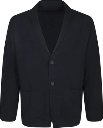 Dell'Oglio Homme, Pulls, Bleu, Taille: 5XL V-neck Knitted Cardigan