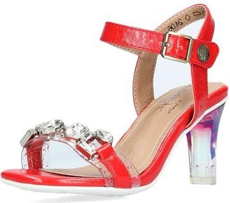 Laura Vita Sandales Mode Femme STELLAO-08, Pointure:38 EU, La Couleur:Rouge