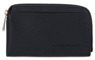 Longchamp Womens Leather Zip Wallet Black & Purses