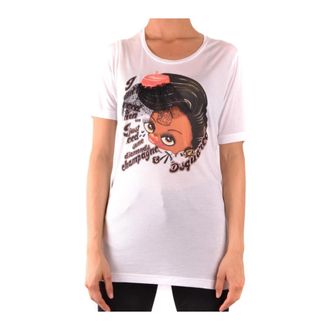 Dsquared2 Luxuri&ouml;ses Grafik-T-Shirt Kurzarm - - Tops - Damen - Wei&szlig; - M