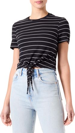 Only T-Shirt Damen, Black/Stripes:Cloud Dancer (Nadia), L