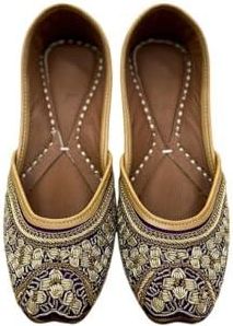 Generic Ballerines plates pour femme Jutti ethnique Broderie Mojari Mode de mari&eacute;e Khussa Taille US 6-10 DLY, Design D, 7 Narrow