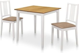 vidaXL Vidaxl - Mobilier de salle &agrave; manger 3 pcs mdf Blanc