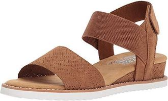 Skechers Womens Bobs Desert Kiss Wedge Sandal Chestnut 8.5 Wide
