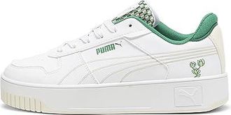 Puma Puma Women Carina Street Blossom Sneakers, Puma White-Sugared Almond-Archive Green, 37.5 EU