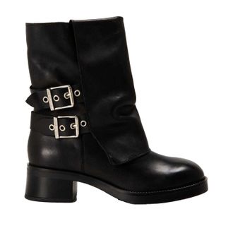 Steve Madden Bonfire Trench Metallic Stiefeletten f&uuml;r Damen, Blockabsatz (Schwarz)