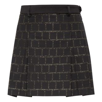 Philipp Plein Femme, Jupes, Noir, Taille: 40 FR Minijupe Jacquard Pliss&eacute;e Sartoriale