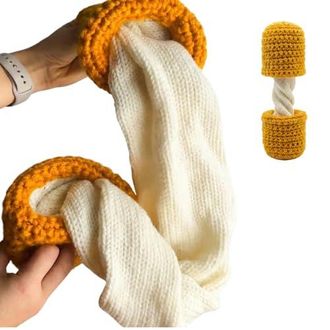 Generico Fruusv &Eacute;charpe avec poches pour les mains, chauffe-mains en tricot doux sur le th&egrave;me du fromage - &Eacute;charpe &agrave; col long pour femmes, pour lhiver, la marc