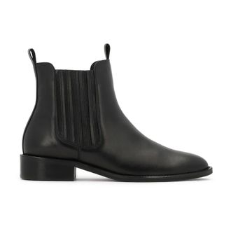 Kazar Femme, Chaussures, Noir, Taille: 35 EU Bottes noires en cuir avec inserts &eacute;lastiques et boucles