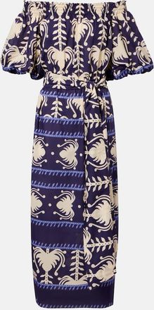 Johanna Ortiz Midikleid Harbor Hues aus Baumwollpopeline