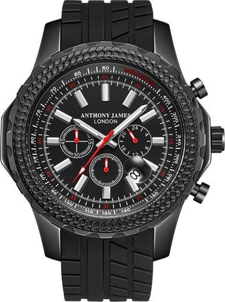 Anthony James Assembl&eacute; &agrave; la main Anthony James Limited Edition Chronograph Dashboard Noir