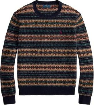 Polo Ralph Lauren Pull droit col rond imprim&eacute; en laine
