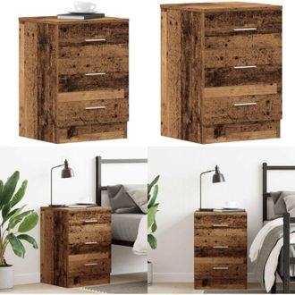vidaXL Nachttisch Altholz-Optik 38x35x55 cm Holzwerkstoff - Vidaxl