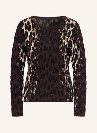 Monari Monari Pullover Mit Schmucksteinen braun