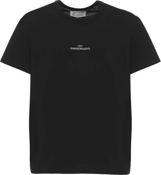 Maison Margiela Homme, Tops, Noir, Taille: S T-Shirt Logo Distordu