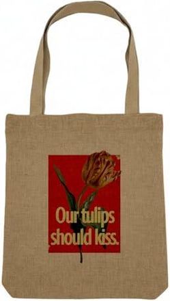 Fabulous Sac Shopping Tote Bag Aspect Lin - Our Tulips Should Kiss Humour Zoomers Collage Botanique Nature Fleurs Vintage Jeux de Mot - Sac de Courses Toile Ep
