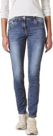 Cecil B378279 Jean Coupe d&eacute;contract&eacute;e, Mid Blue Wash, 28W / 30L Femmes