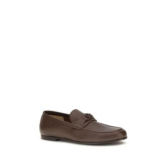 Valentino Garavani Mens Brown Deer Slip-On Loafers