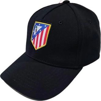 Generico Casquette Atl&eacute;tico de Madrid r&eacute;glable Taille adulte Blason brod&eacute; Produit officiel, Noir, taille unique