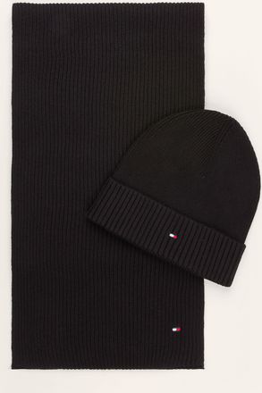 Tommy Hilfiger Set: Schal Und M&uuml;tze schwarz