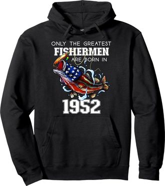 BDAZ 74. Geburtstag 1952 Fisherman Barsch Angeln 74 Jahre alt Pullover Hoodie