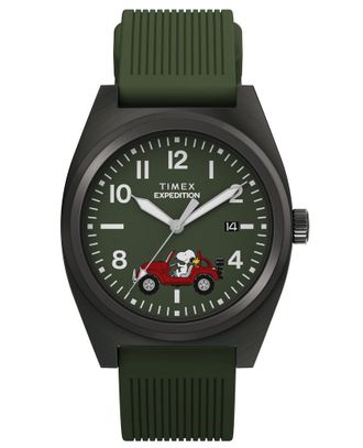 Timex Peanuts Expedition Field Gr&uuml;n Herren Armbanduhr TW2Y52500