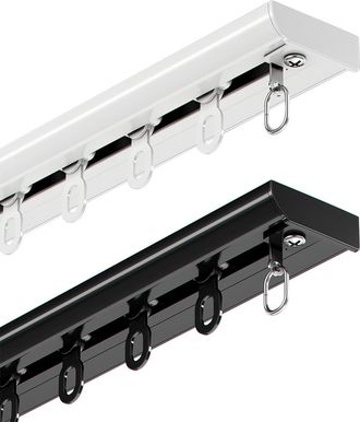 Generic Einläufig Gardinenschiene aus Aluminium - Schwerlast-Vorhangschienen - 1-läufige Vorhangschiene - Deckenmontage - ideal für Duschfenster, Privatsphäre