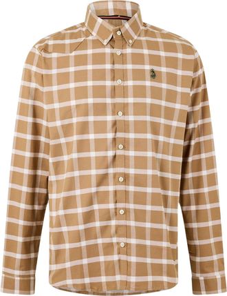 Luke 1977 Hemd f&uuml;r Herren, Oxford-Stil, Lang&auml;rmlig (Ecru/Karamell)