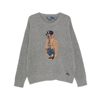 Ralph Lauren Polo Bear Wollpullover - - Knitwear - Herren - Grau - 2XL