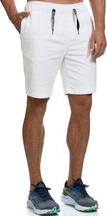 Indicode Herren INLudvig Chino Shorts aus 98% Baumwolle | Herrenshorts Chinoshorts Bermuda White Heaven, XXL