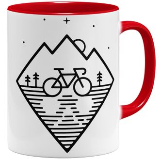 OM3 Bicycle Fahrrad Kaffee-Tasse mit Minimalistisches Design f&uuml;r Radfahrer Bike-Liebhaber - Cycling Cyclist Biking Fahrradfahrer - Keramik Becher - 325ml 