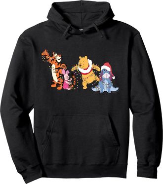 Disney Winnie the Pooh & Friends Christmas Lights Holiday Pullover Hoodie