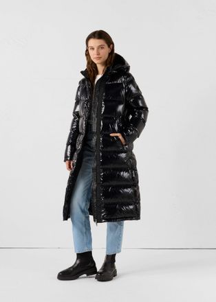 Jott Doudoune longue laqu&eacute;e &agrave; capuche Grand Froid Noir Karachi - Taille XL