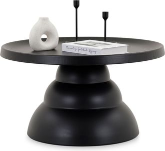 IDIMEX Couchtisch Loris 70 cm Durchmesser, Schwarz - runder Wohnzimmertisch aus Metall mit pulverbeschichteter Oberfl&auml;che f&uuml;r modernes Ambiente