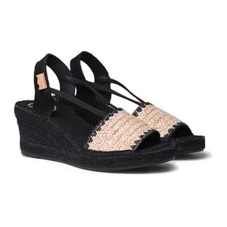 Toni Pons Selva - IP Espadrille en jute avec talon compens&eacute; pour femme, couleur noire, Noir, 37 EU