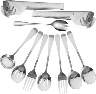 Amosfun 1 Satz Servierbesteck Set f&uuml;r Buffet und Catering Teiliges Set mit L&ouml;ffeln Gabeln und Sch&ouml;pfl&ouml;ffel Hochwertiges und Sp&uuml;lmaschinenfestes Geschirr f&uuml;r R