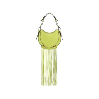 Roberto Cavalli Sac port&eacute; &eacute;paule croissant &agrave; franges - Femme - Sacs - Vert - Taille: ONE Size