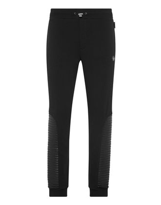 Philipp Plein Jogging Trousers With Leather Inserts