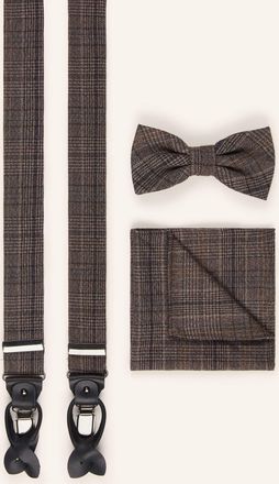 Prince Bowtie Prince Bowtie Set: Hosenträger, Fliege Und Einstecktuch braun