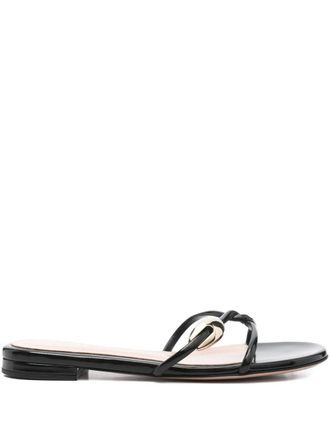 Gianvito Rossi sandales &agrave; design nou&eacute; - Noir