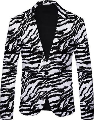 Generic Blazer Homme Imprim&eacute;,Veste Costume Homme,2023 New Striped Corrugated Print Casual British Fashion Street Slim Fit Suit MenS Coat Homme Chic Rose