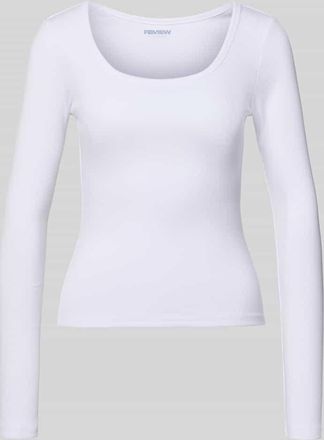 Review Slim Fit Longsleeve mit tiefen Rundhalsausschnitt
