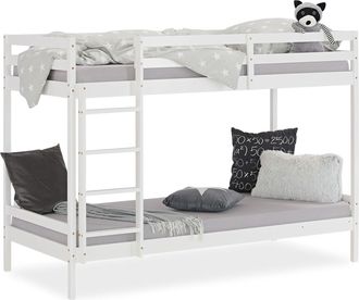 Homestyle4u Etagenbett 90x200 mit Stauraum Holz Wei&szlig; Doppelstockbett Hochbett 90x200 f&uuml;r 2 Kinder mit Lattenrost | Artikel 1431