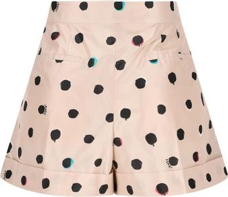 Fendi Polka Dot Silk Tailored Shorts - Pink