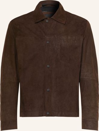 HUGO BOSS Leder-Overjacket Jomod braun