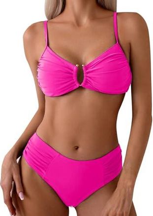 Generic Ensemble bikini pour femme sexy et &eacute;l&eacute;gant - Deux pi&egrave;ces - Col en V - Triangle - Push Up - Bikini - Maillot de bain ventre plat - Haut de bikini - Sou