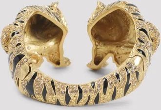 Roberto Cavalli Armband - Intricately Designed Tiger Head Brass Cuff Bracele - Gr. ONE SIZE - in Mehrfarbig - f&uuml;r Damen