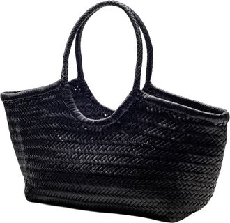 Dragon Diffusion Nantucket Basket Leather Shoulder Bag - Black