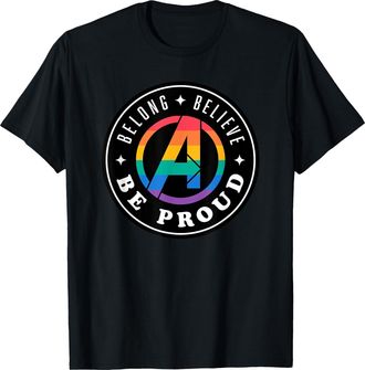 MARVEL Pride Rainbow Avengers Logo Belong Believe Be Proud T-Shirt