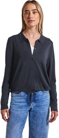 Street One A323542 Veste Aspect Lin, Bleu foncé, 42 Femmes